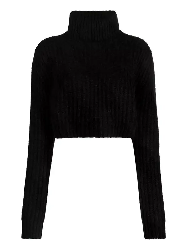 Dsquared2 Ribbed-knit Cropped Jumper - Black