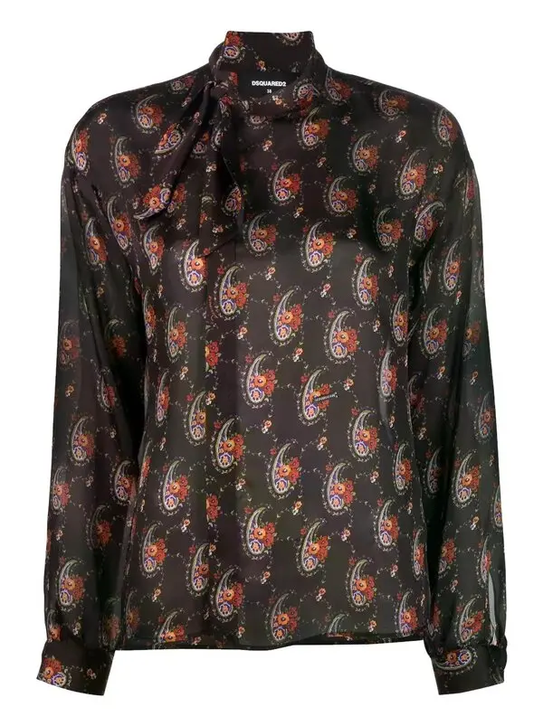 Dsquared2 Graphic Print Blouse - Brown