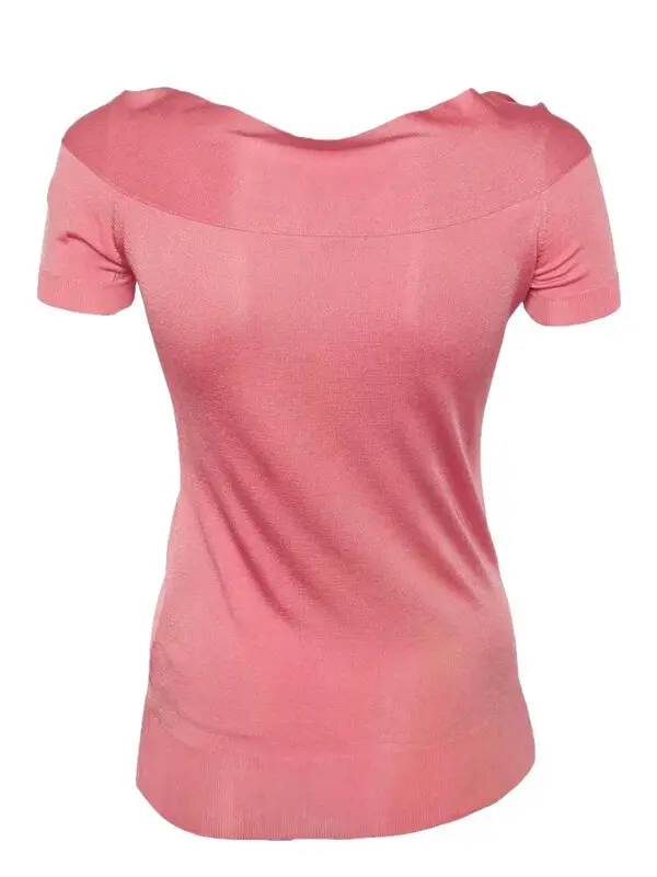 Gucci Short Sleeve Knot Detail Top - Pink
