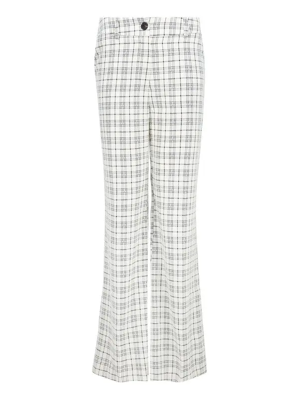 LILY AND LIONEL Chess Check Wide Leg Trousers - White