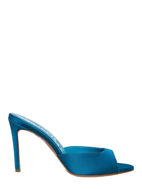 GINISSIMA Vicky Satin Stiletto Mules - Blue