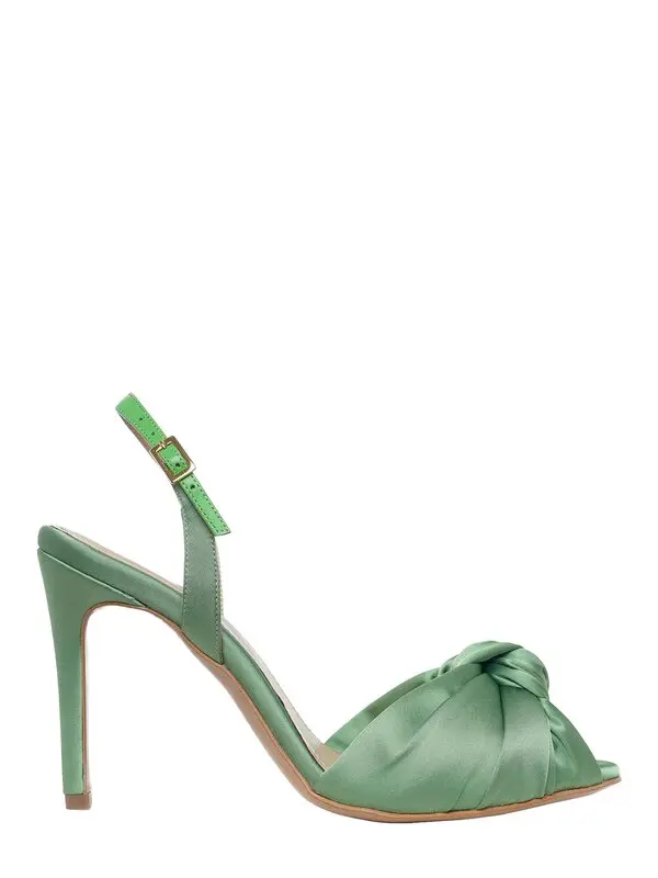 GINISSIMA Sofia Satin Stiletto Sandals - Green