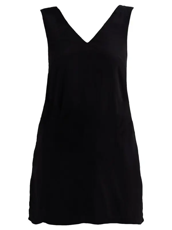 REISTOR V-neck Mini Dress With Bow Detail - Black