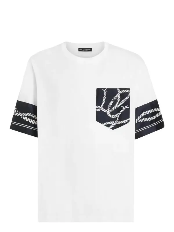 Dolce & Gabbana Cotton T-shirt With Marina-print - White