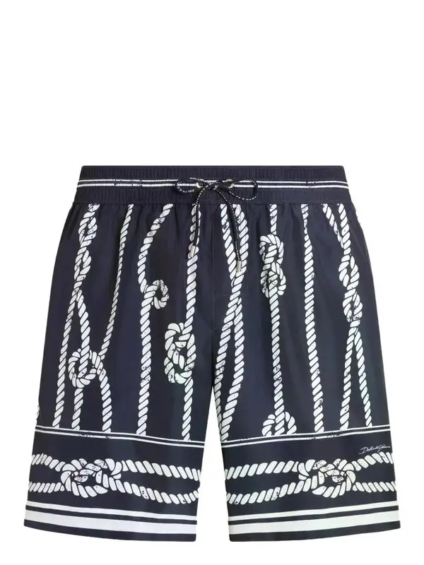Dolce & Gabbana Printed Swim Boxer Shorts - Blue