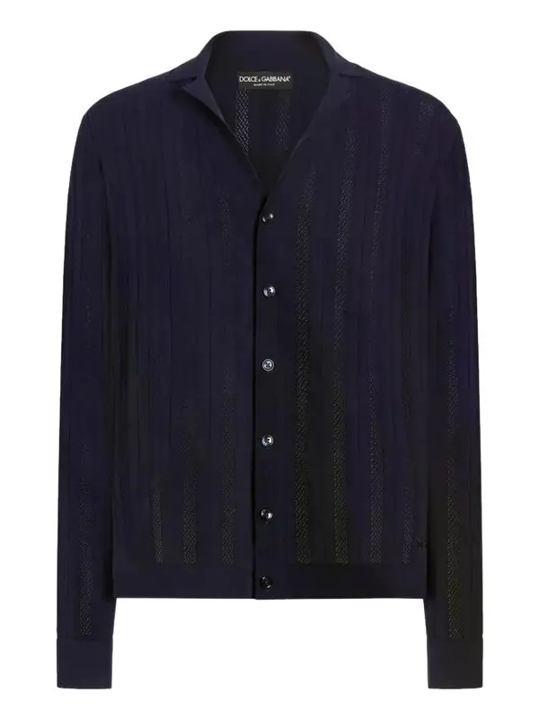 Dolce & Gabbana Openwork Cotton Cardigan - Blue