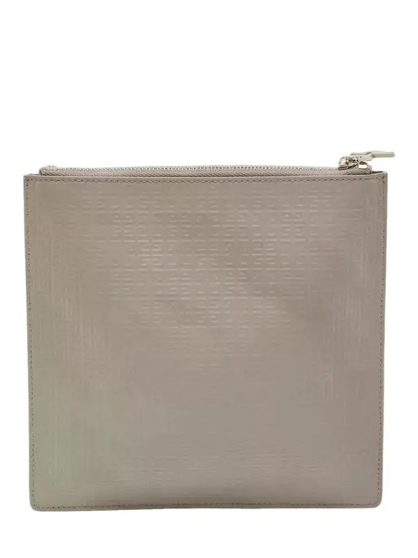 Givenchy 4g Embossed Leather Clutch Bag - Grey