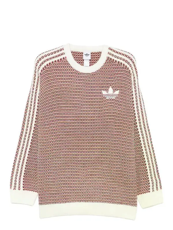 Adidas Trefoil Logo Embroidered Sweater - Red