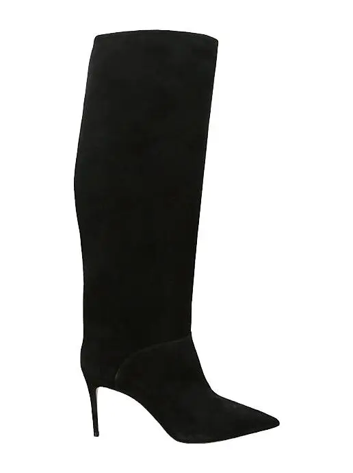 Casadei Julia Renna Suede Knee-high Stiletto Boots - Black