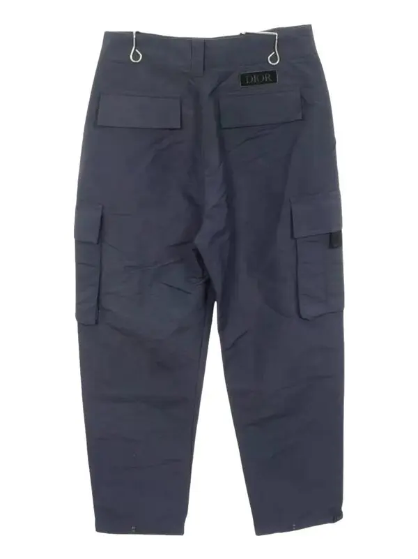 Dior Navy Cargo Pants With Rear Logo Patch - Blue