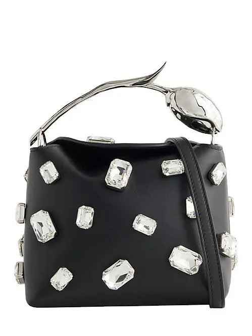 Erdem Embellished Leather Mini Bag - Black