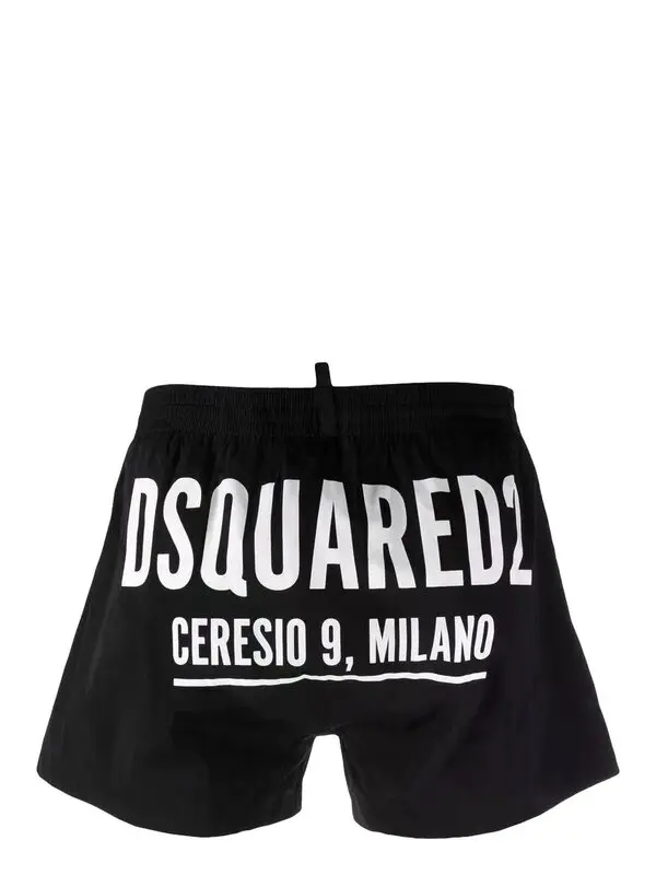 Dsquared2 Logo Print Swim Shorts - Black