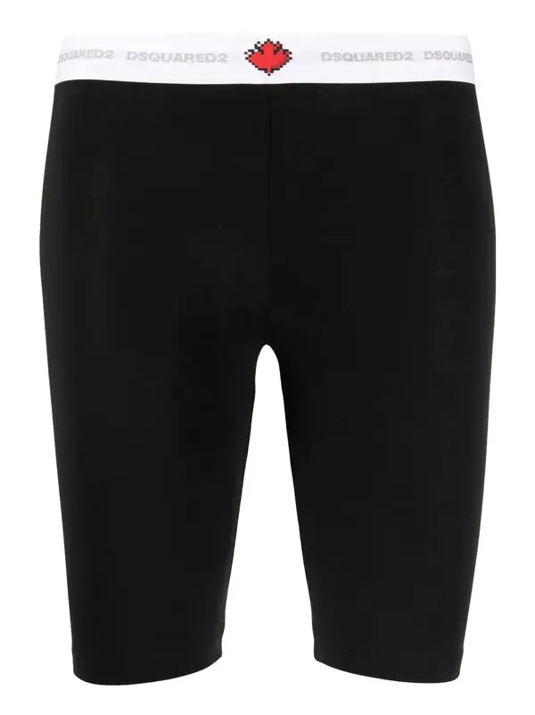 Dsquared2 Logo Waistband Cotton Shorts - Black