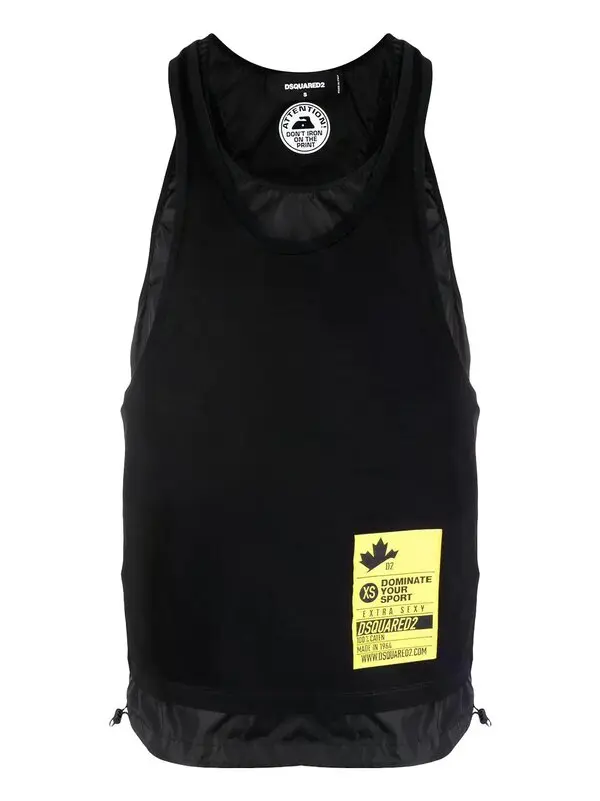 Dsquared2 Layered Logo-patch Tank Top - Black