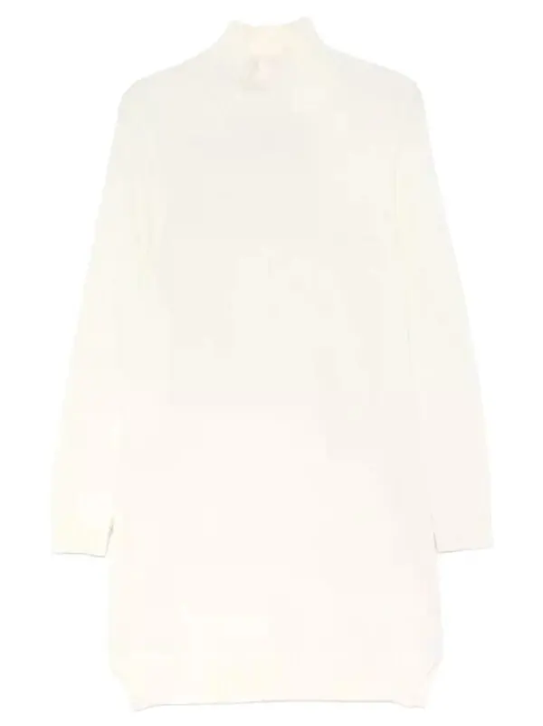 SERGIO MORETTI FIRENZE High-neck Knitted Dress - Neutrals