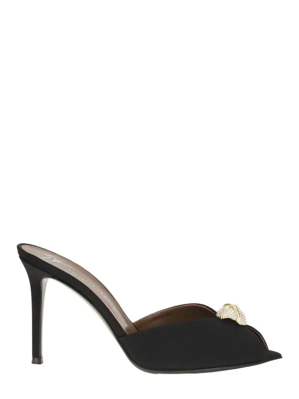 GIUSEPPE ZANOTTI Intrigo Cocktail Mules Stiletto Heel Sandals - Black