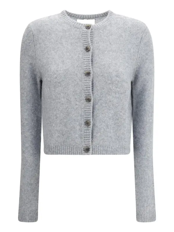 LISA YANG Felicia Cashmere Silk Blend Cardigan - Grey
