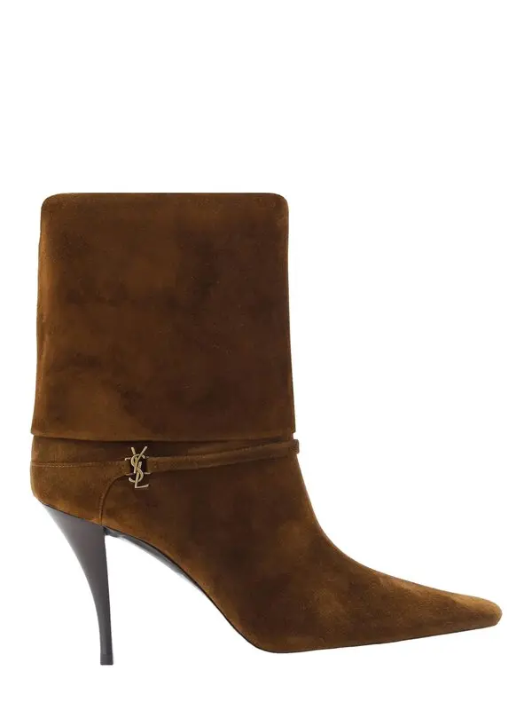 Saint Laurent Vicky Ankle Boots - Brown