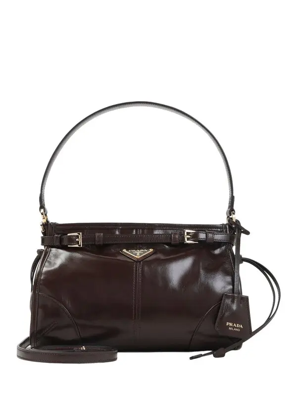 Prada Bonnie Small Leather Hobo Bag - Brown