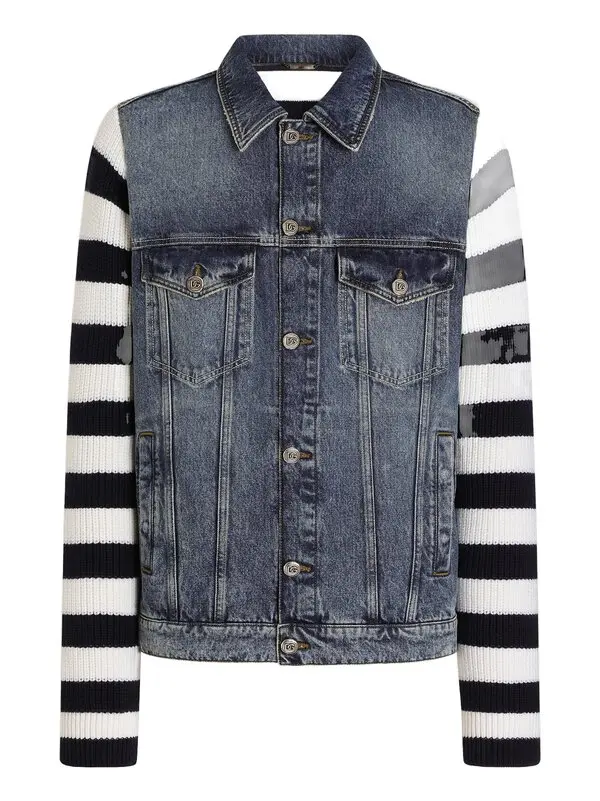 Dolce & Gabbana Virgin Wool And Denim Jacket - Multicolor