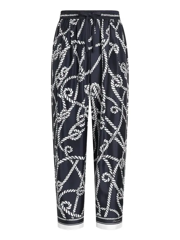 Dolce & Gabbana Silk Twill Vanity Trousers - Multicolor