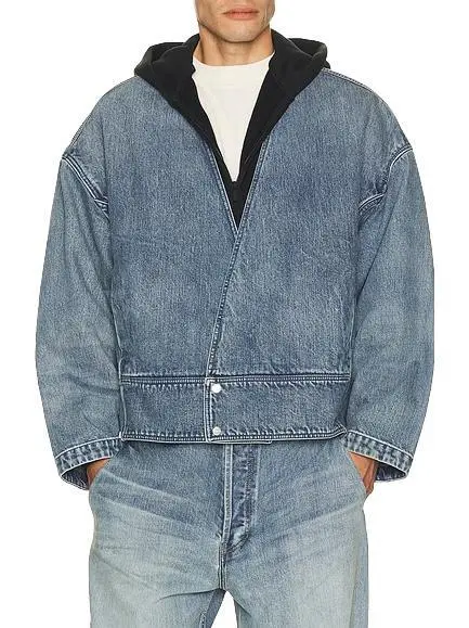 Fear Of God Denim Lapelless Jacket - Medium Indigo