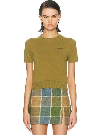 Miu Miu Cashmere Knit Top - Felce