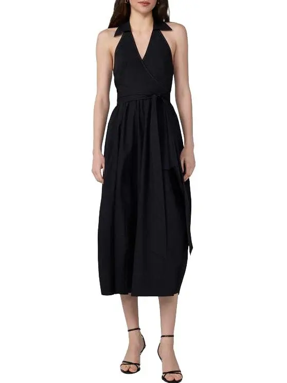 Diane Von Furstenberg Nova Halter Neck Midi Dress - Black