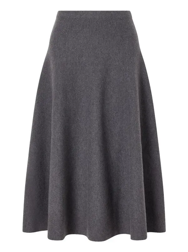 Brandon Maxwell The Miller Wool-felt Midi Skirt - Gray