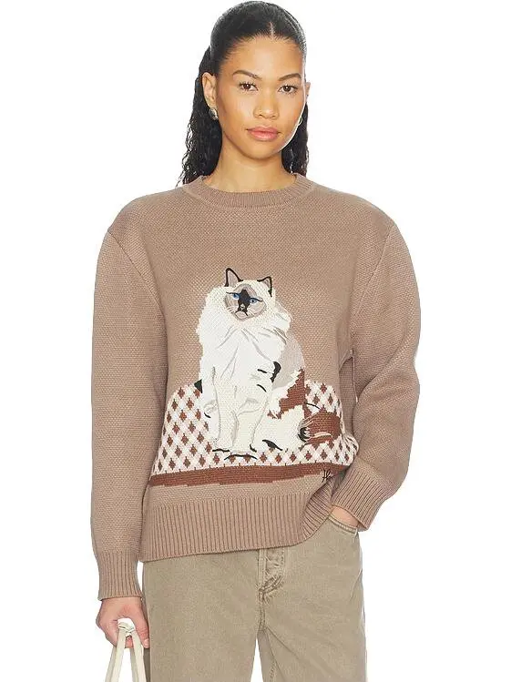 HOUSE OF SUNNY The Ragdoll Sweater Graphic Knit Pullover - Kibble