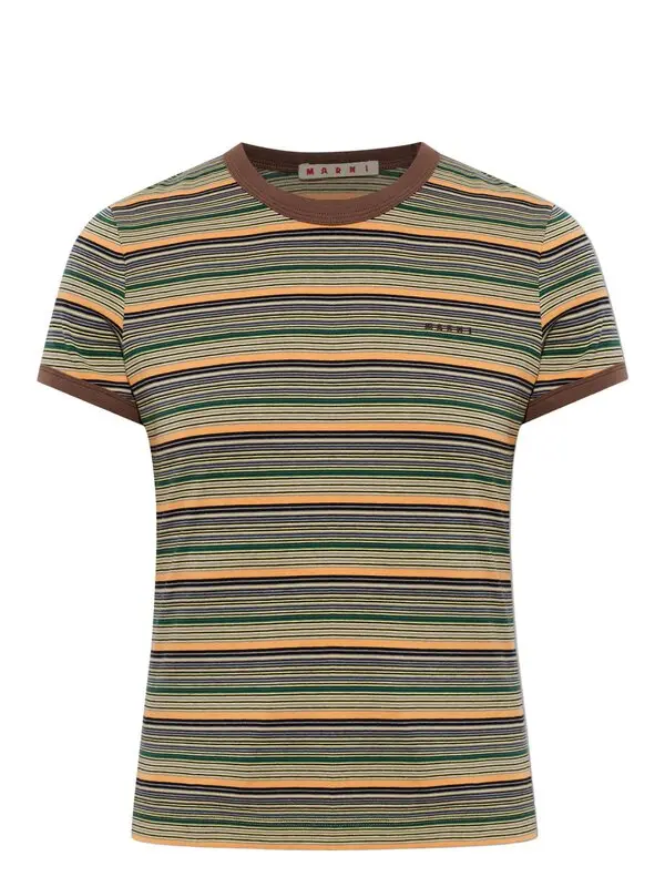 Marni Multicolored Striped Ribbed T-shirt - Multicolour