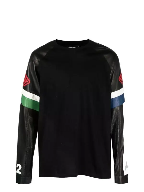 Dsquared2 Contrast Sleeve Cotton Sweatshirt - Black