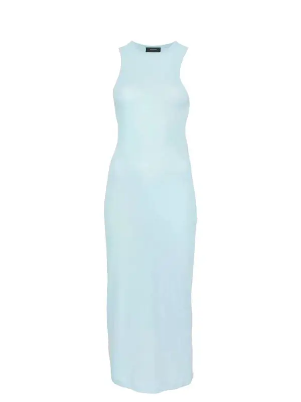 Wardrobe.NYC Ribbed Crewneck Midi Dress - Blue