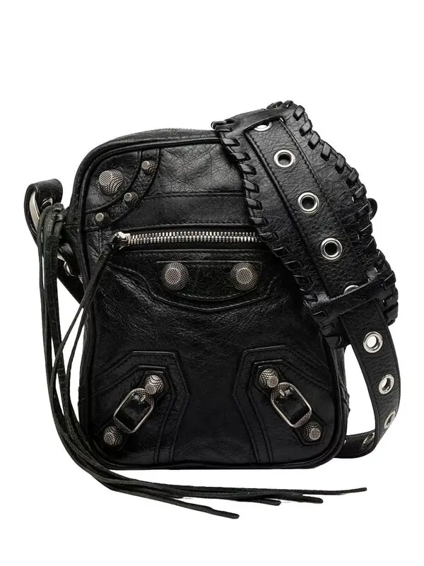 Balenciaga Le Cagole Lambskin Messenger Bag - Black