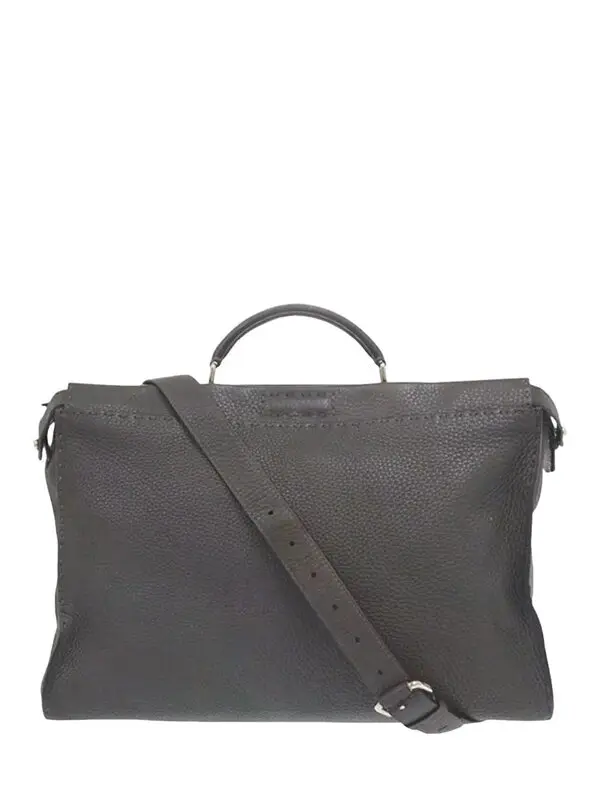 Fendi Selleria Monster Eyes Peekaboo Iconic Essential Satchel - Grey