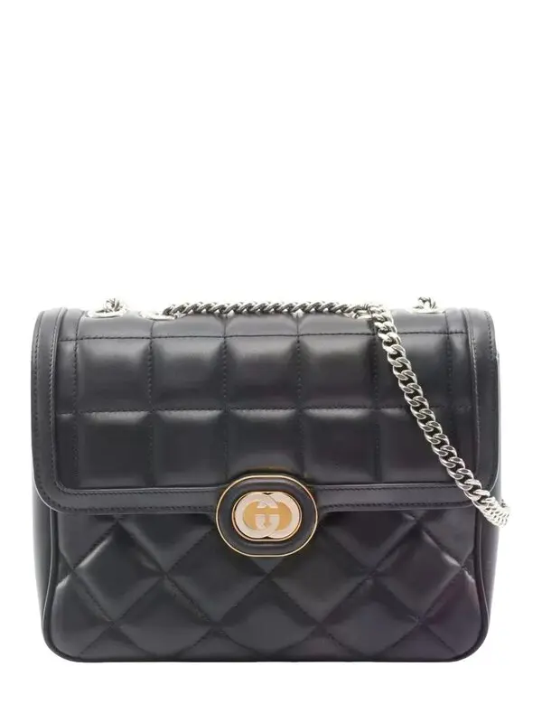 Gucci Small Quilted Calfskin Deco Shoulder Bag - Black
