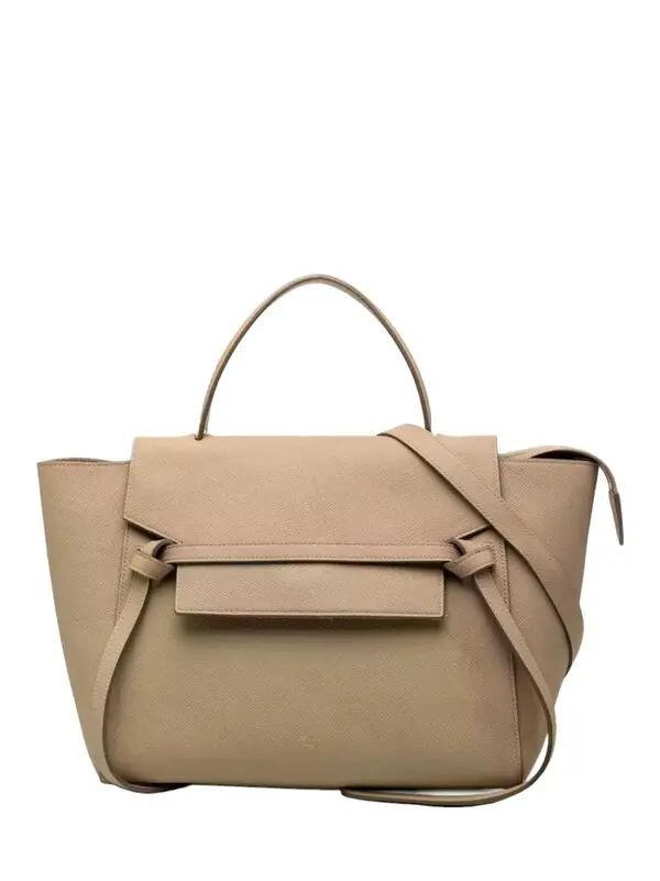 Celine Mini Grained Calfskin Belt Bag Satchel - Neutrals