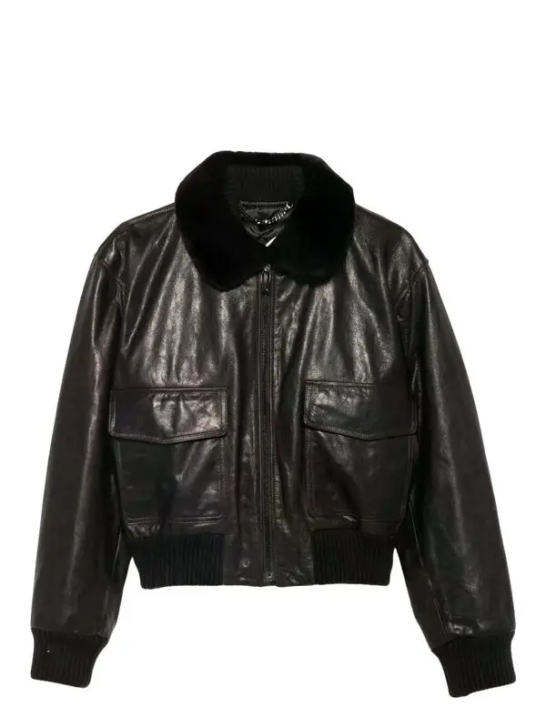 Victoria Beckham Leather Jacket - Brown
