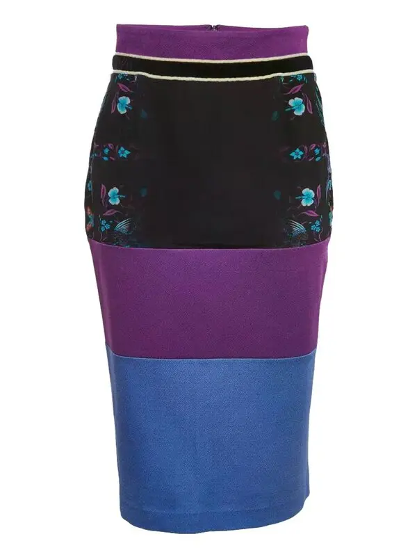 Roberto Cavalli Floral Print Skirt - Blue
