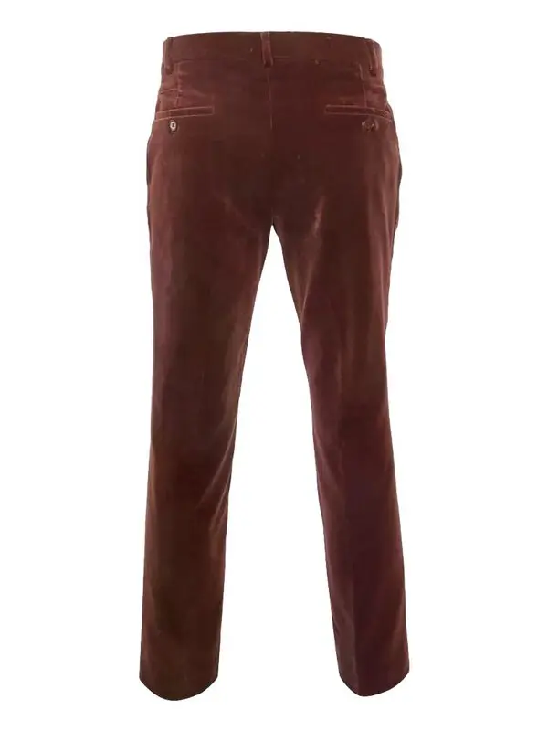 Hermès Burgundy Velvet Straight-fit Trousers - Red