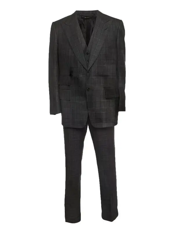 TOM FORD Houndstooth Three-piece Suit - Grey