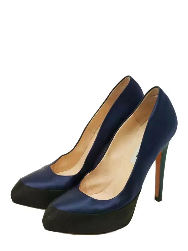Moschino Tricolour Platform Pumps - Blue