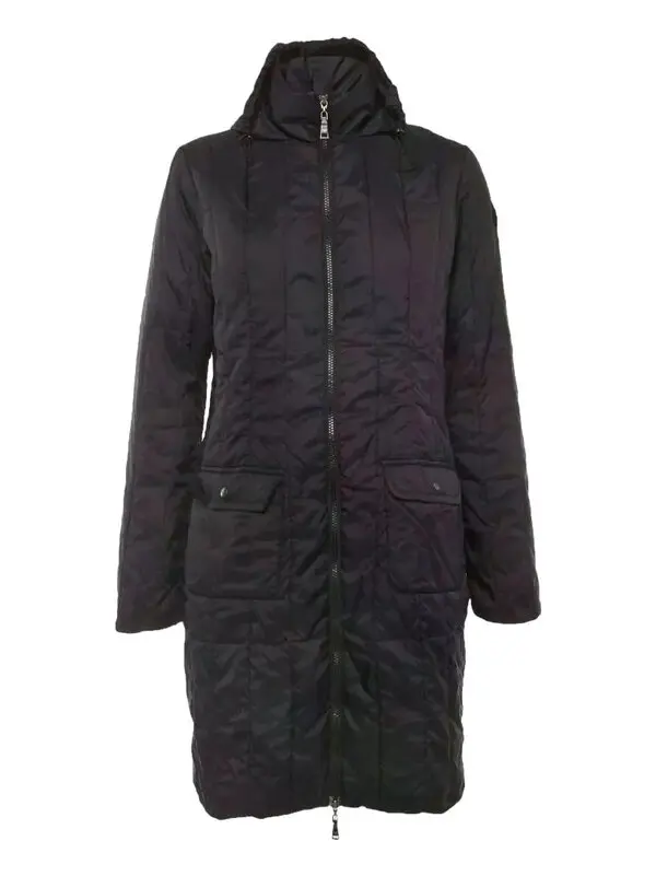 Emporio Armani Hooded Zip-up Coat - Black