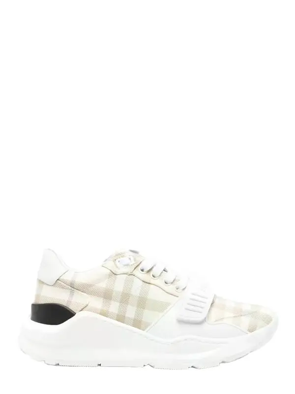 Burberry Check-pattern Touch-strap Sneakers - Neutrals