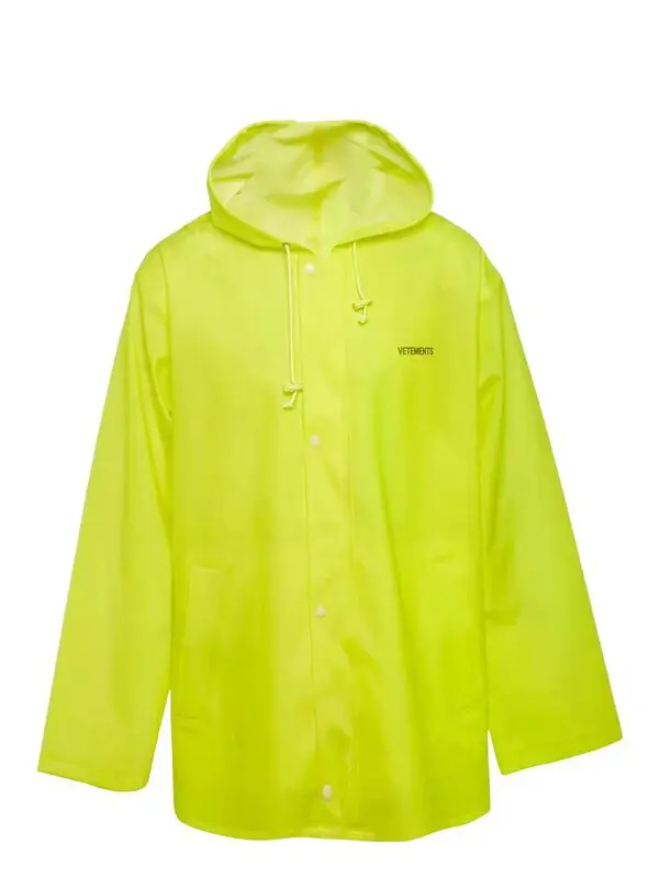 Vetements Logo Print Raincoat - Yellow