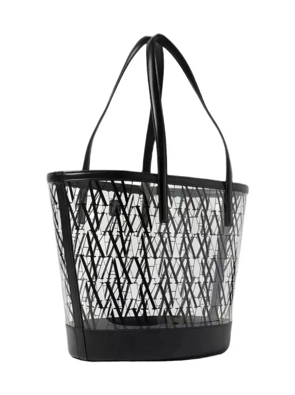 Armani Exchange Logo Print Shoulder Bag - Black