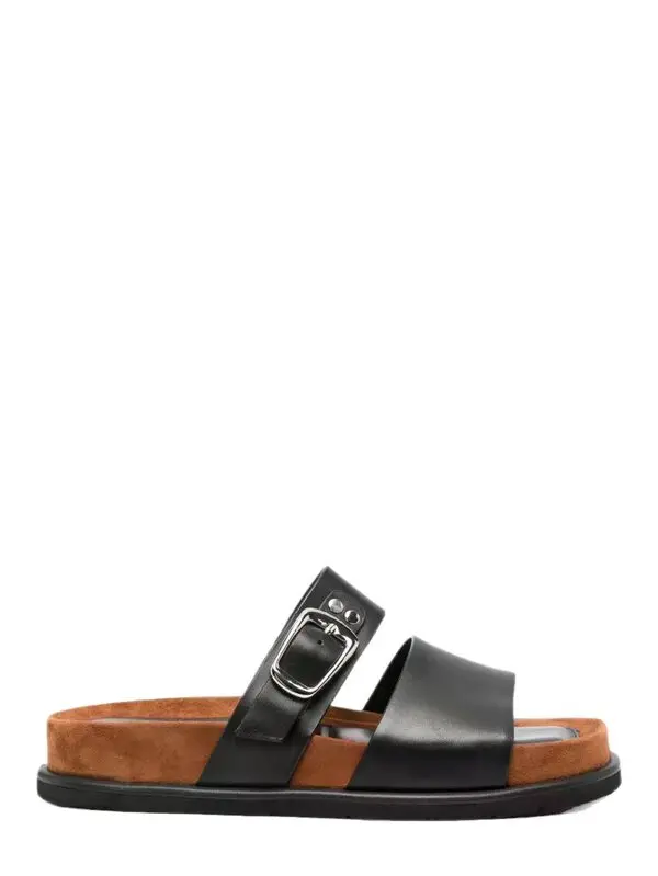ADRIANNA FERETTI Double-strap Sandals With Buckle Fastening - Black
