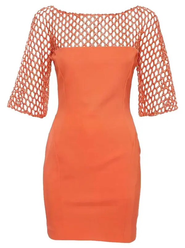 Zuhair Murad Mesh-panel Mini Dress - Orange