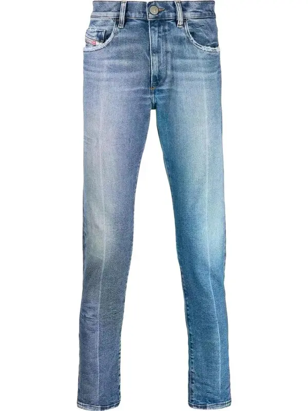 DIESEL® Whiskering Effect Slim-fit Jeans - Blue