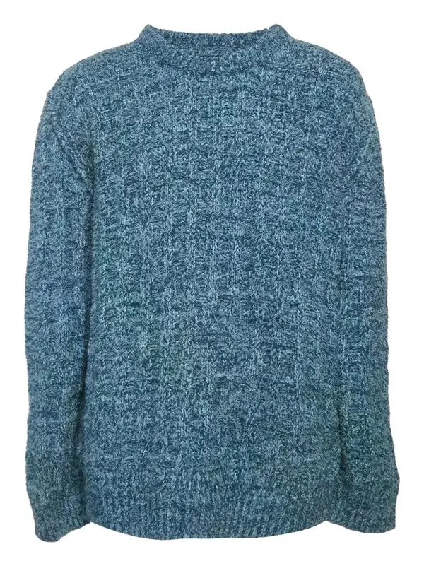 MAISON MARGIELA Ribbed Knit Oversized Sweater - Blue